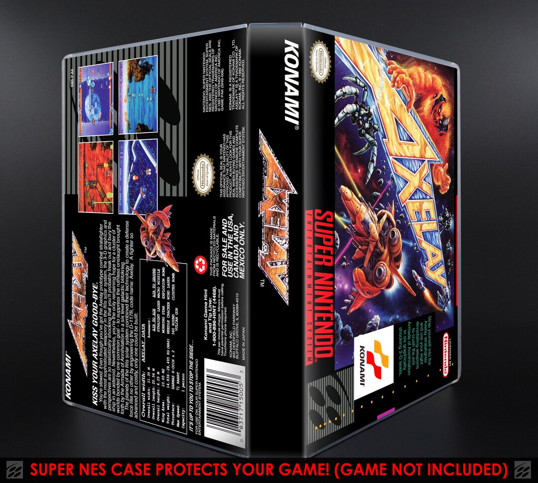 Axelay SNES No Game Horizontal Replacement Game Storage Case & Art - Etsy