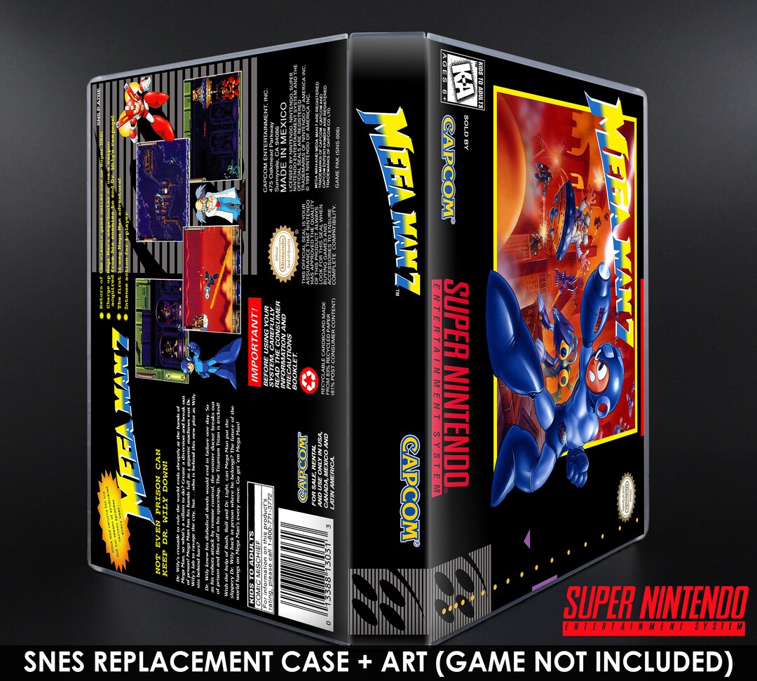 Mega Man 7 - SNES Horizontal Case - No Game - Replacement Storage Case & Box Art - Etsy