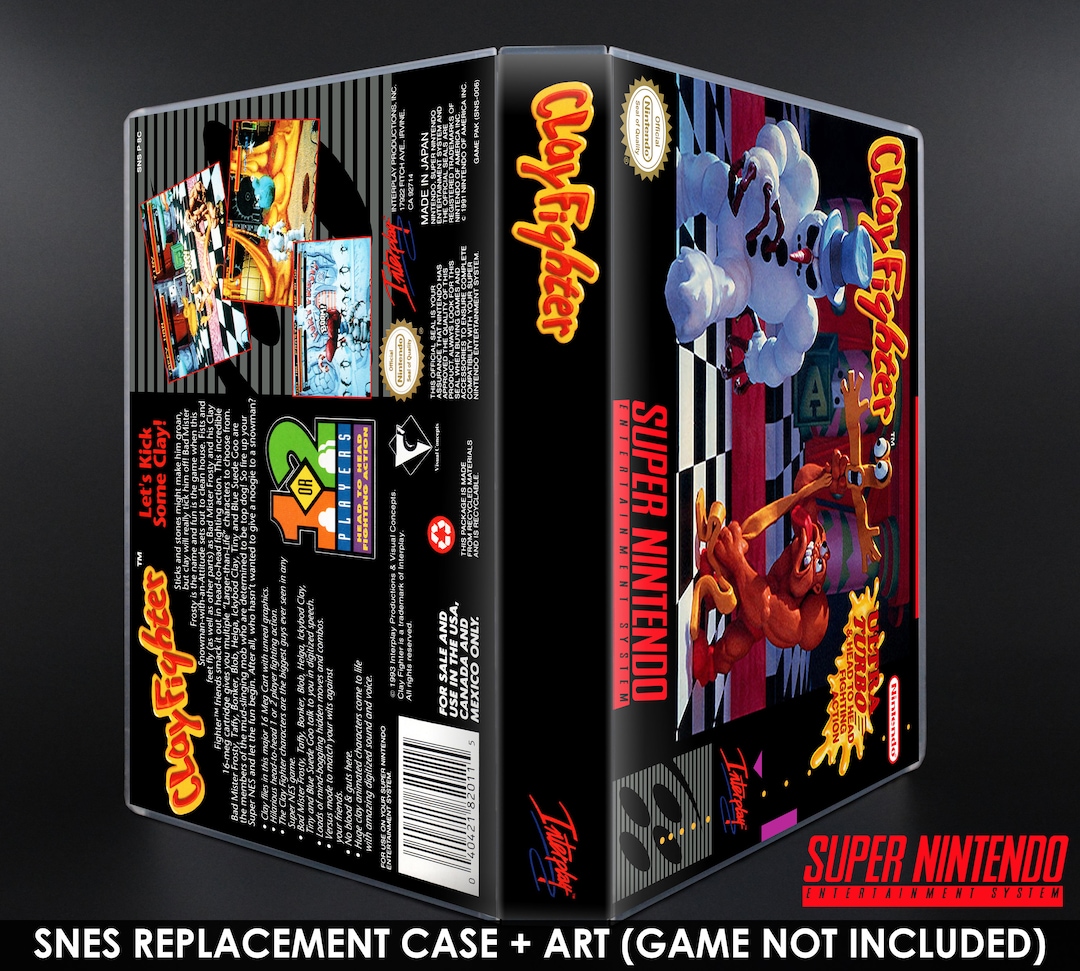 Clayfighter - SNES Horizontal Case - No Game - Replacement Storage Case & Box Art - Etsy