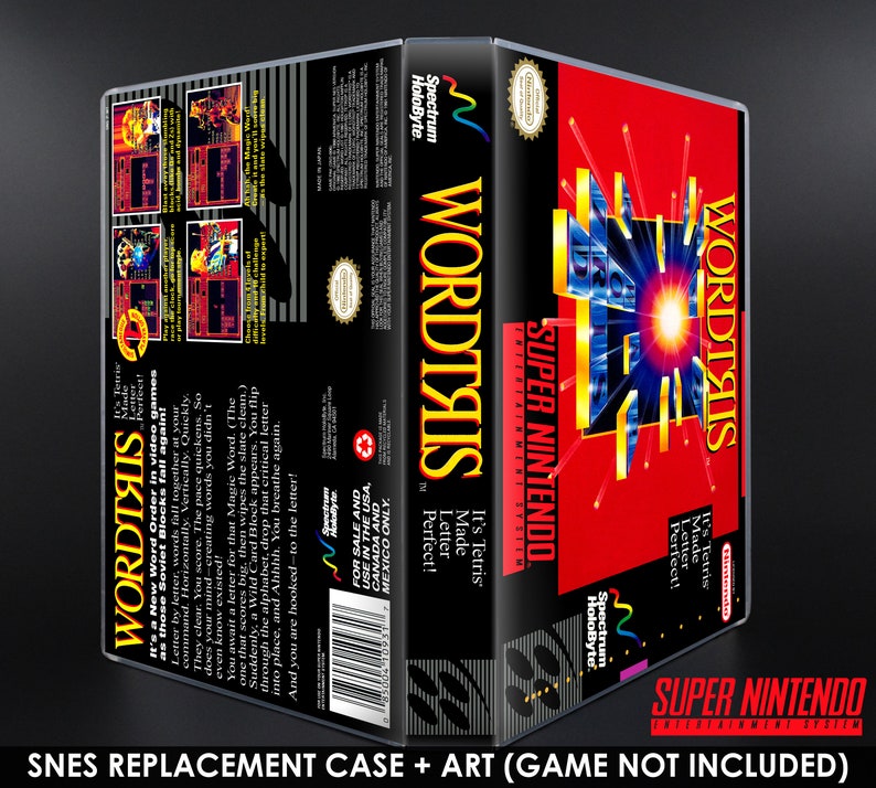 Wordtris SNES Horizontal Case No Game Replacement Storage Case & Box Art - Etsy