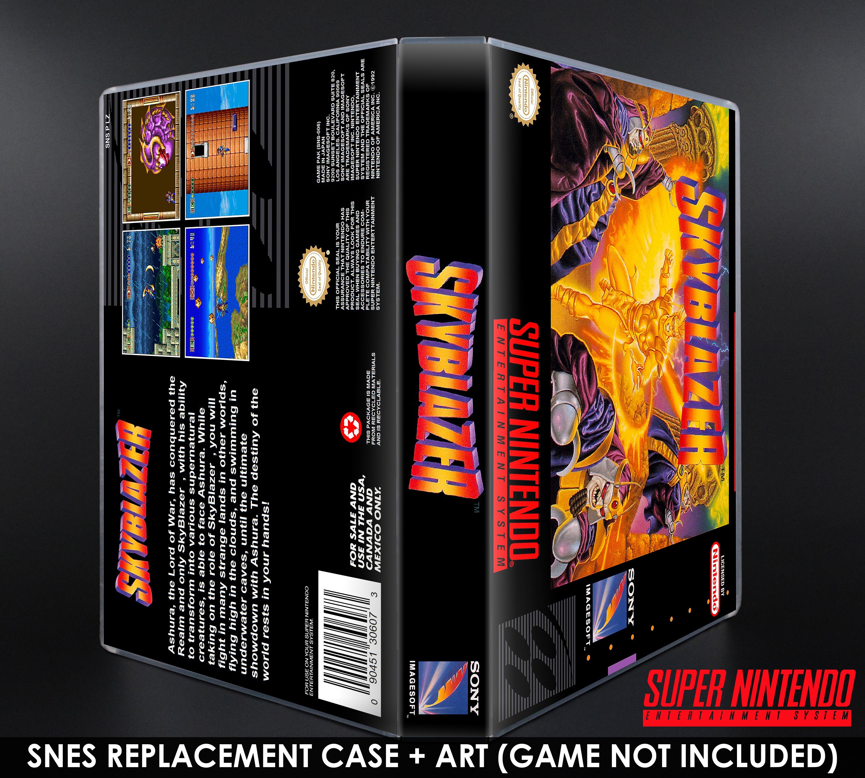 Skyblazer SNES Horizontal Case No Game Replacement Storage Case & Box Art - Etsy