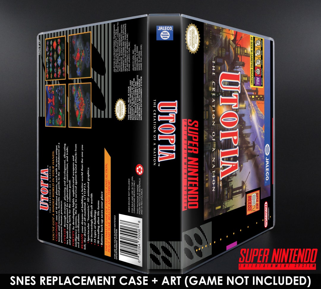 Utopia - SNES Horizontal Case - No Game - Replacement Storage Case & Box Art - Etsy
