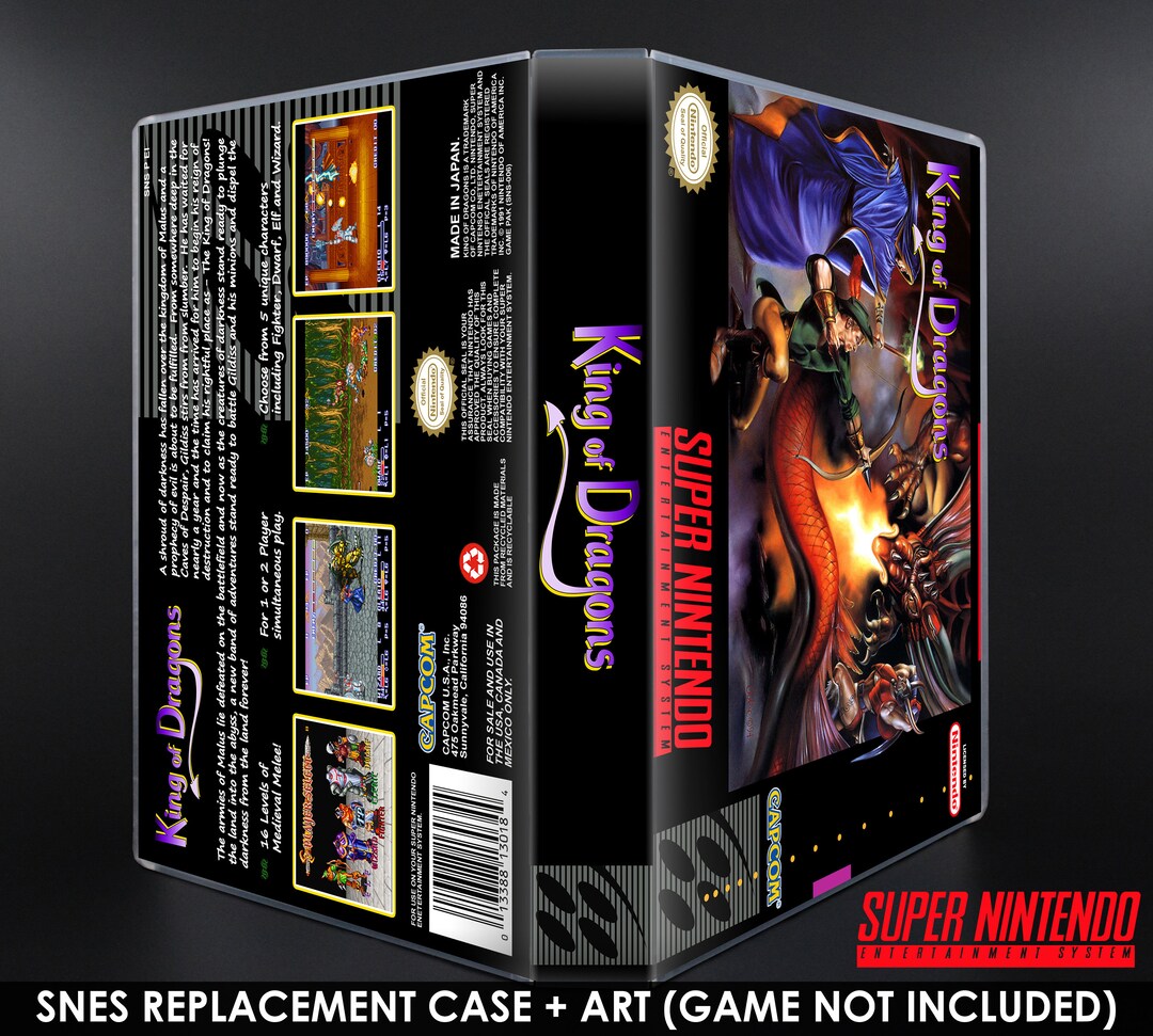 King of Dragons - SNES Horizontal Case - No Game - Replacement Storage Case & Box Art - Etsy