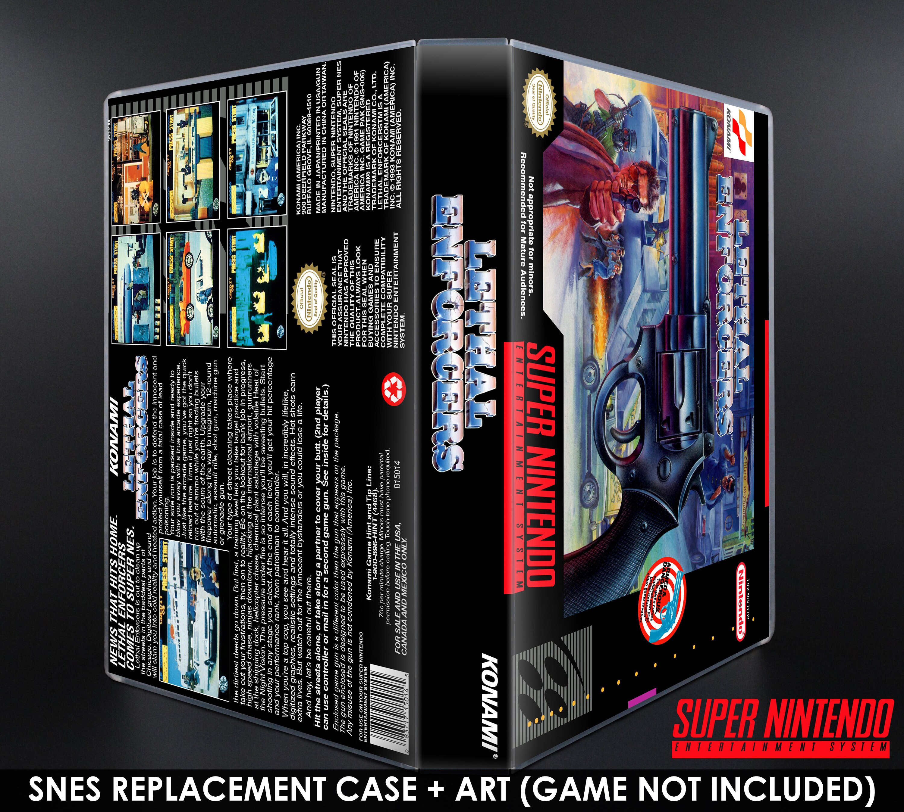 Lethal Enforcers SNES Horizontal Case No Game Replacement Storage Case & Box Art - Etsy