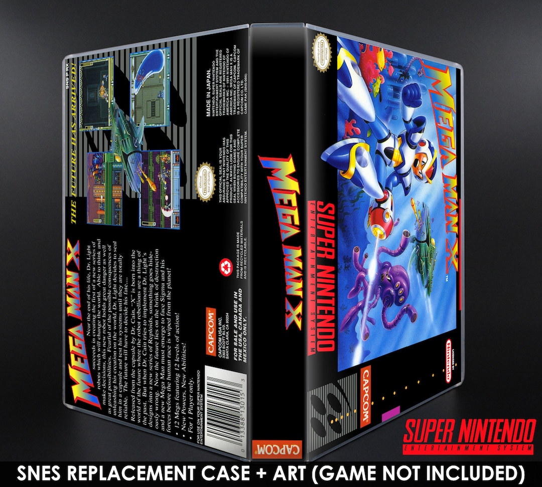 Mega Man X - SNES Horizontal Case - No Game - Replacement Storage Case & Box Art - Etsy