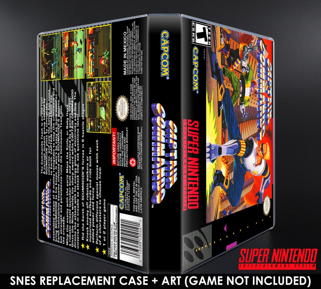 Captain Commando - SNES Horizontal Case - No Game - Replacement Storage ...