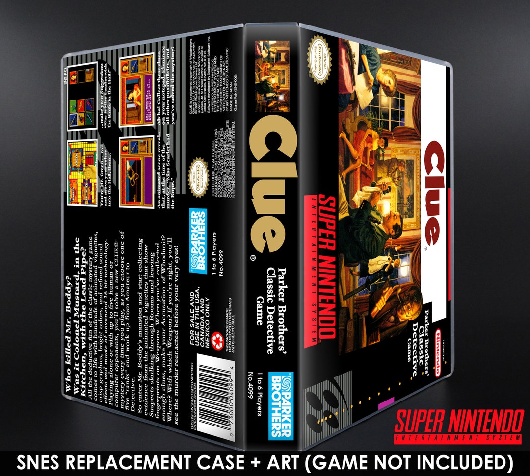 Clue - SNES Horizontal Case - No Game - Replacement Storage Case & Box ...