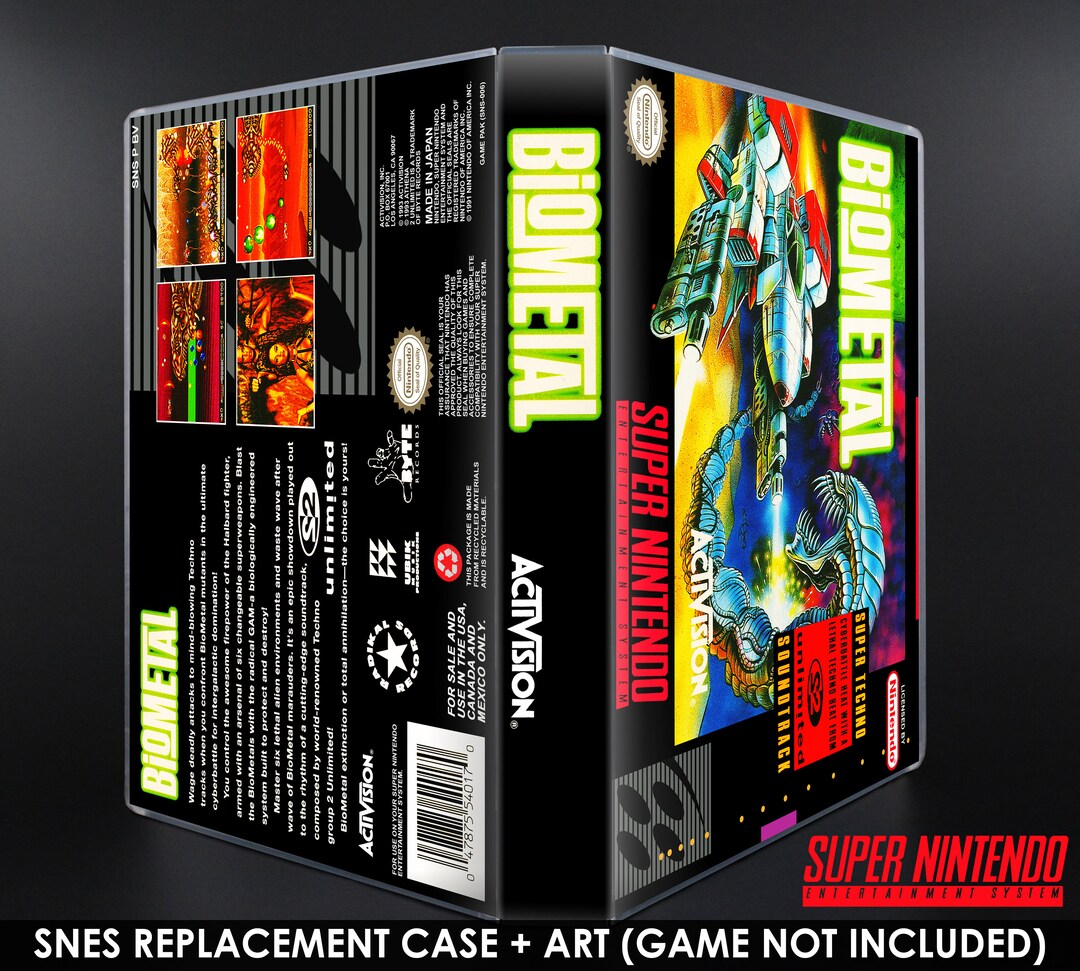 Biometal - SNES Horizontal Case - No Game - Replacement Storage Case & Box Art - Etsy