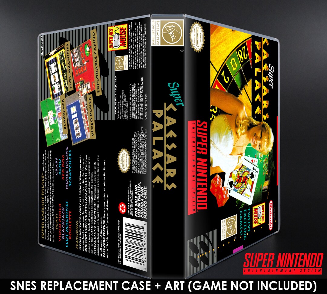 Super Caesars Palace - SNES Horizontal Case - No Game - Replacement ...