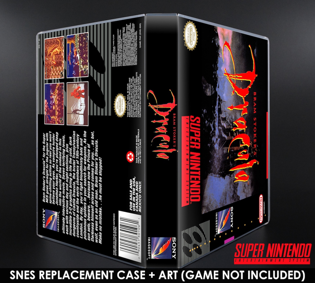 Bram Stoker's Dracula - SNES Horizontal Case - No Game - Replacement ...