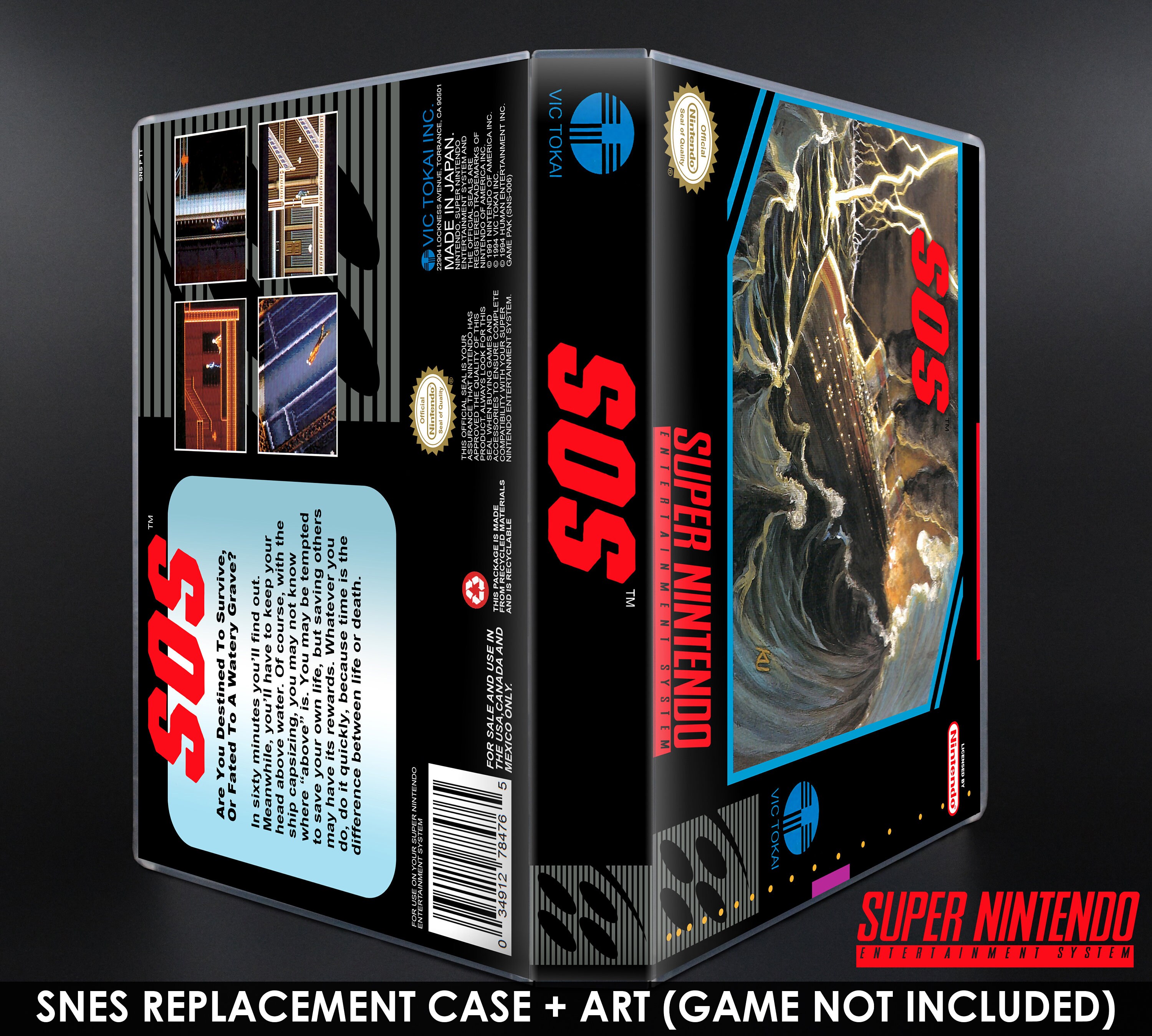 SOS SNES Horizontal Case No Game Replacement Storage Case & Box Art - Etsy
