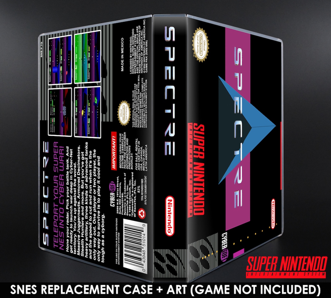 Spectre - SNES Horizontal Case - No Game - Replacement Storage Case ...