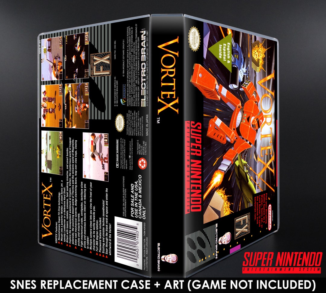 Vortex - SNES Horizontal Case - No Game - Replacement Storage Case & Box Art - Etsy