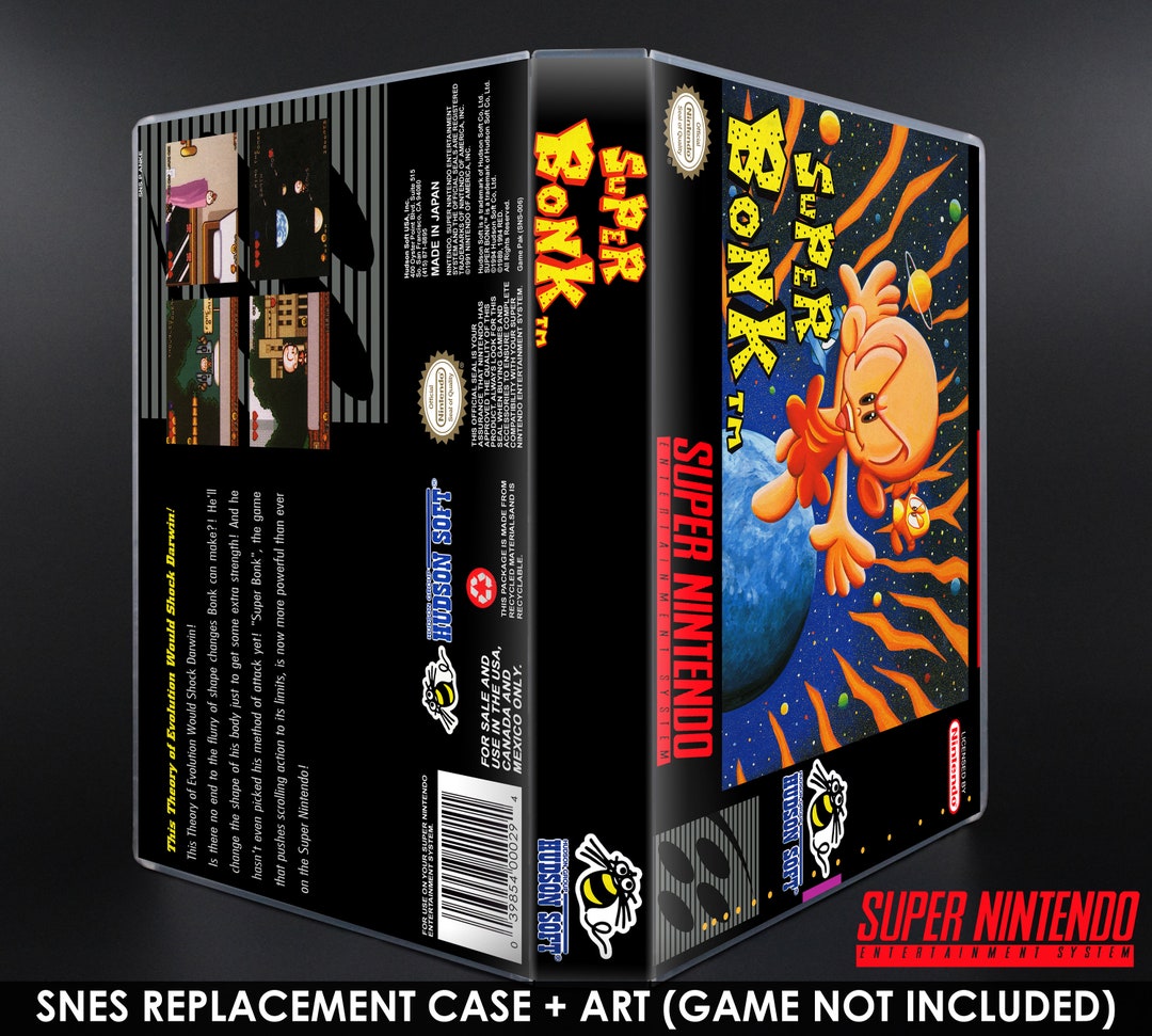 Super Bonk - SNES Horizontal Case - No Game - Replacement Storage Case ...