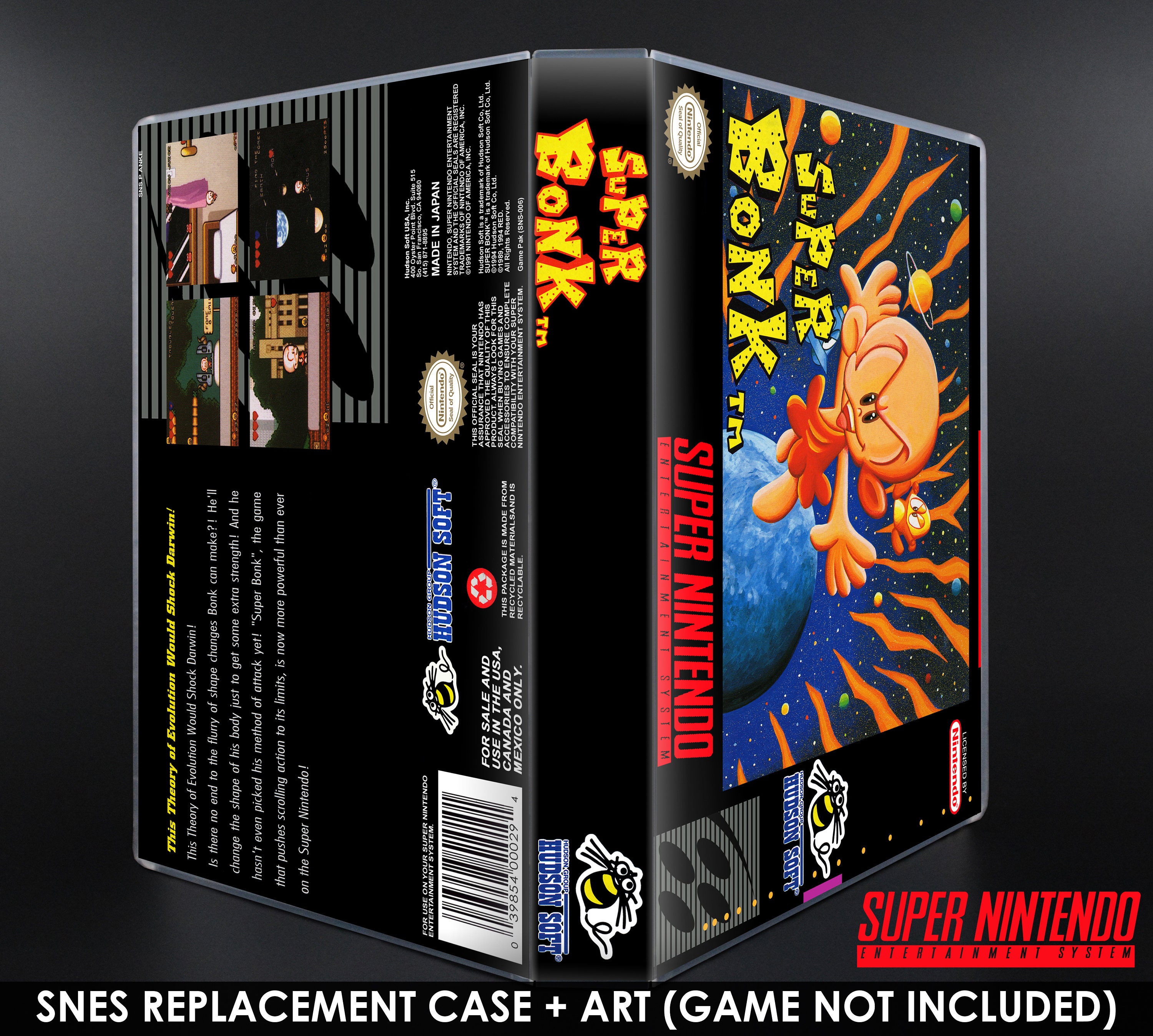 Super Bonk SNES Horizontal Case No Game Replacement Storage Case & Box Art - Etsy