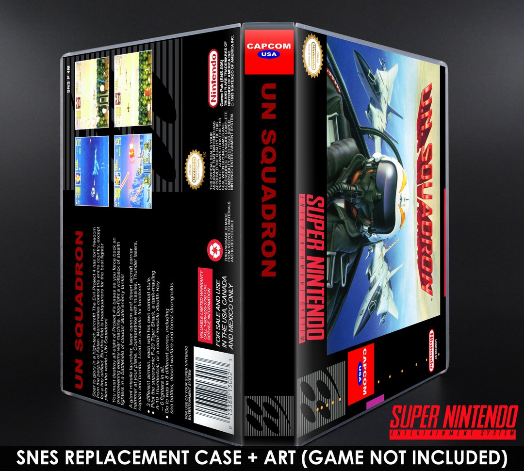 UN Squadron - SNES Horizontal Case - No Game - Replacement Storage Case & Box Art U.N. - Etsy