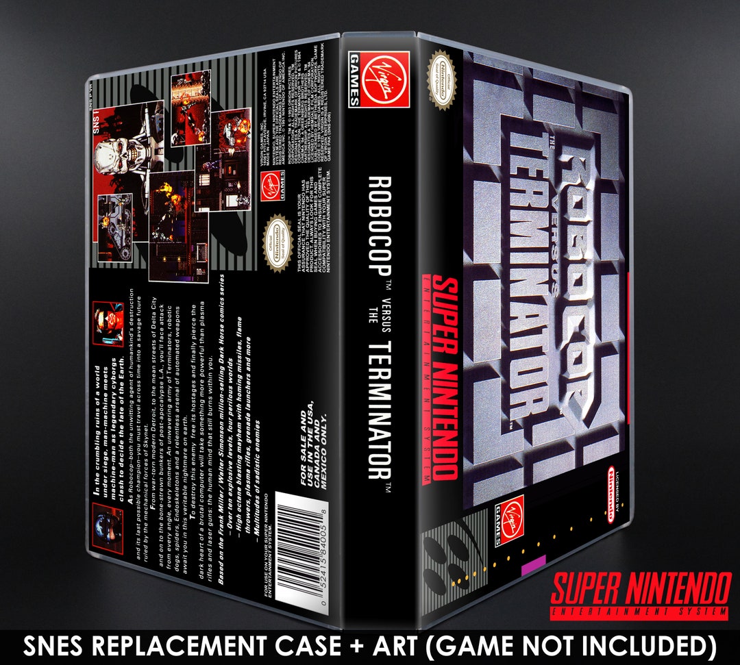 Robocop Vs Terminator - SNES Horizontal Case - No Game - Replacement ...