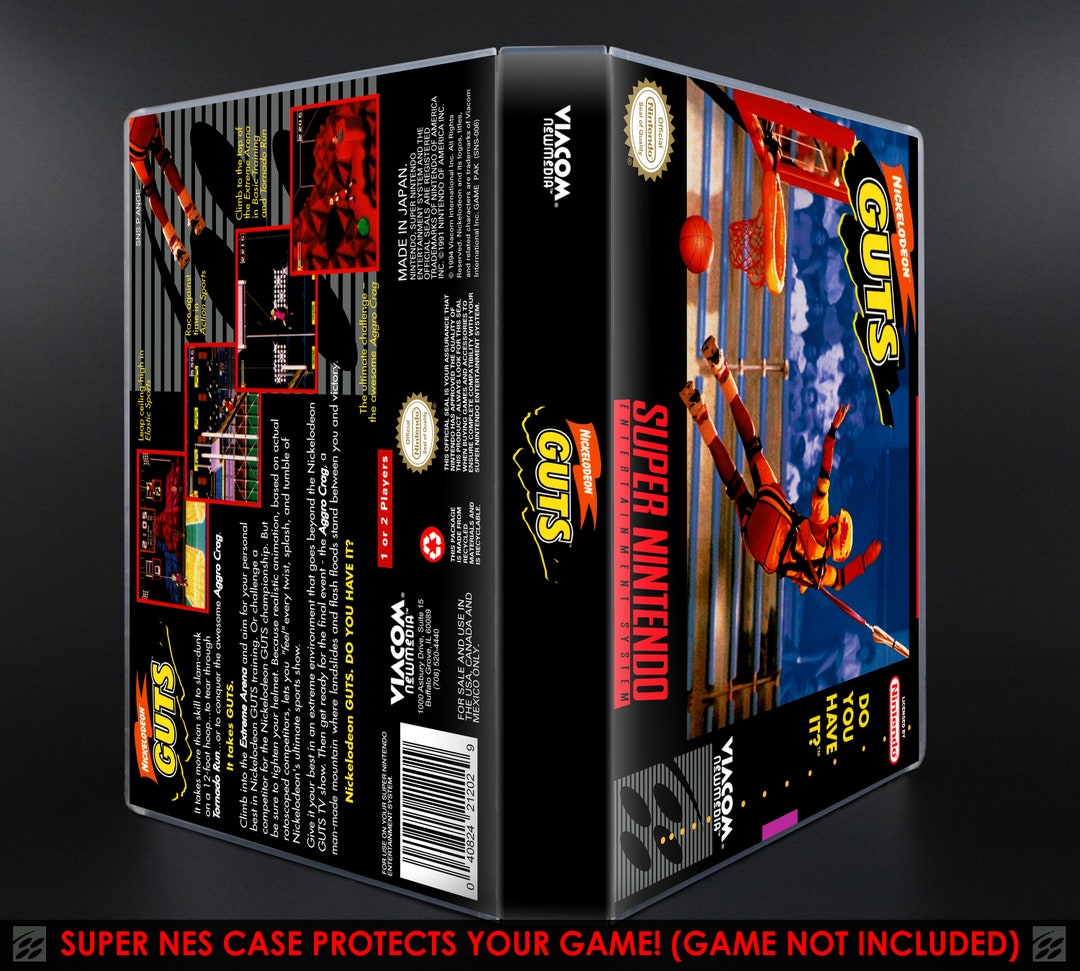 Nickelodeon Guts SNES No Game Horizontal Replacement Game Storage Case ...