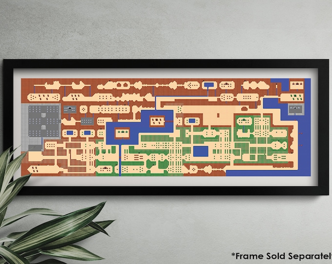 The Legend of Zelda Classic NES Map 12" X 24" Poster Inches Vinyl ...