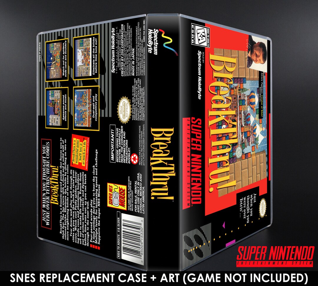 Breakthru! - SNES Horizontal Case - No Game - Replacement Storage Case ...