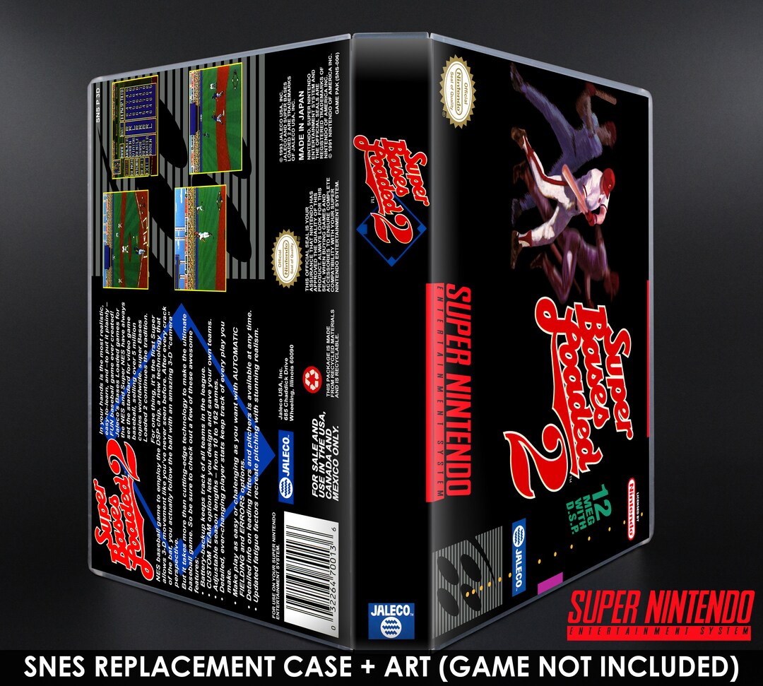 Super Bases Loaded 2 - SNES Horizontal Case - No Game - Replacement ...