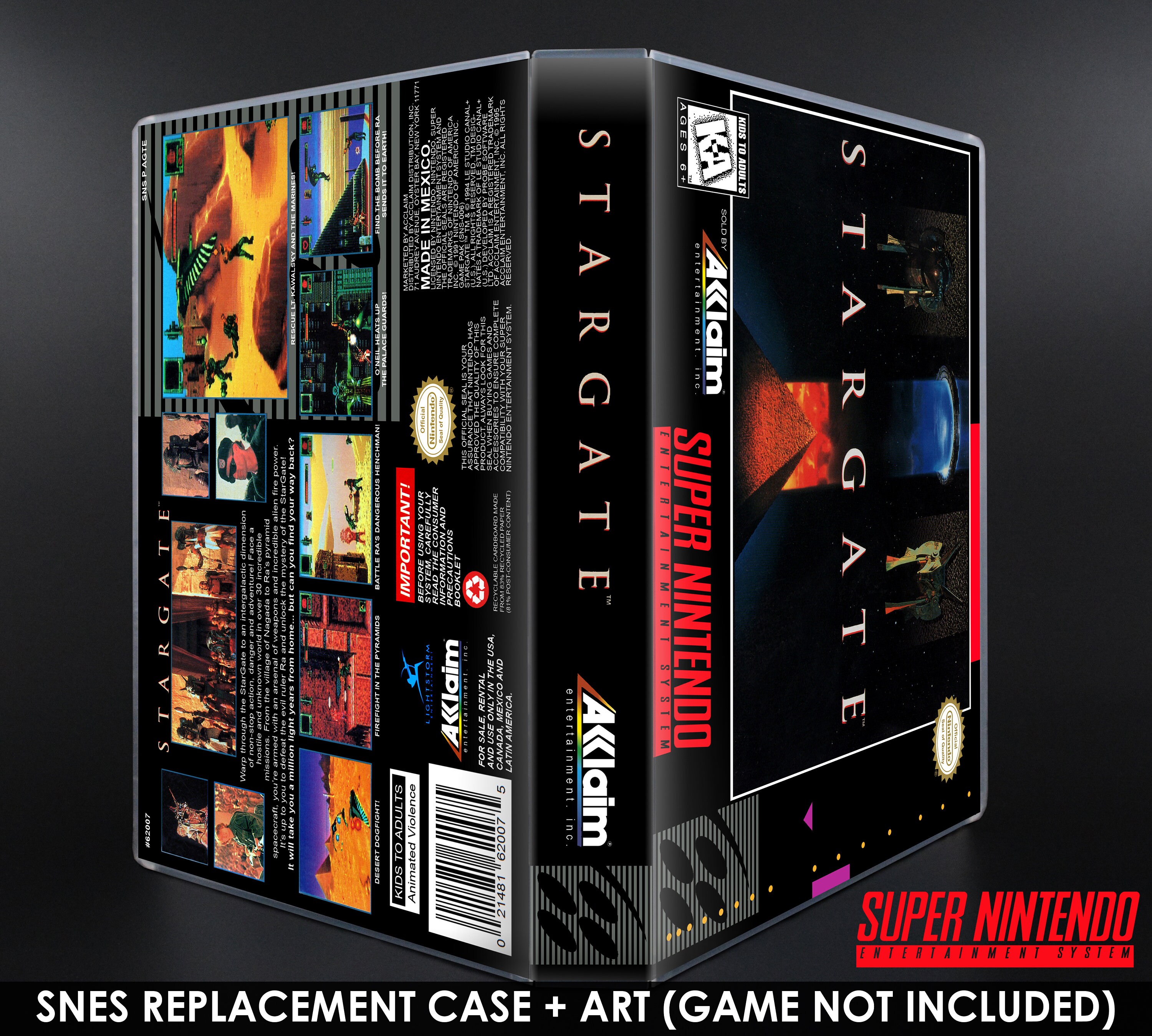 Stargate SNES Horizontal Case No Game Replacement Storage Case & Box Art - Etsy