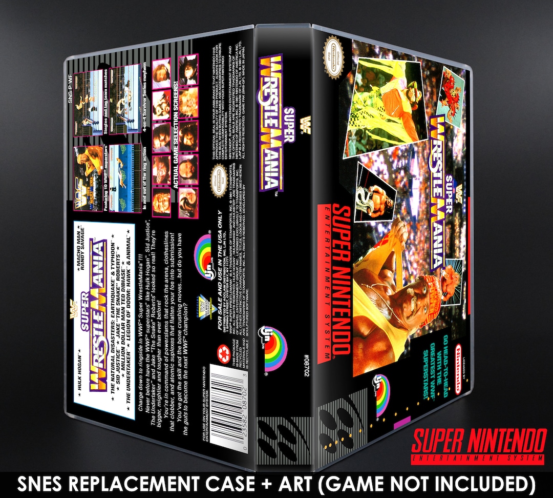 WWF Super Wrestlemania - SNES Horizontal Case - No Game - Replacement Storage Case & Box Art - Etsy