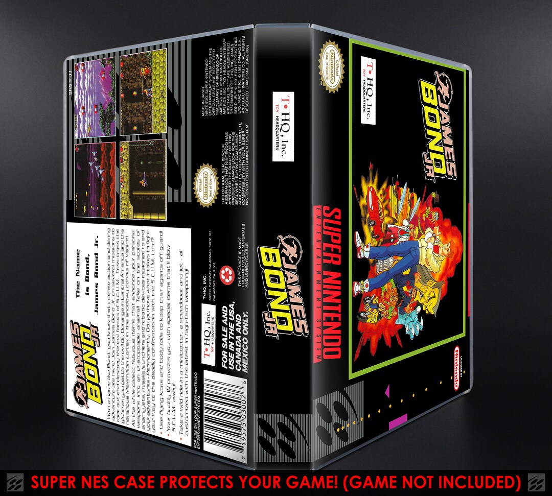James Bond Jr SNES Horizontal Case No Game Replacement Storage Case ...