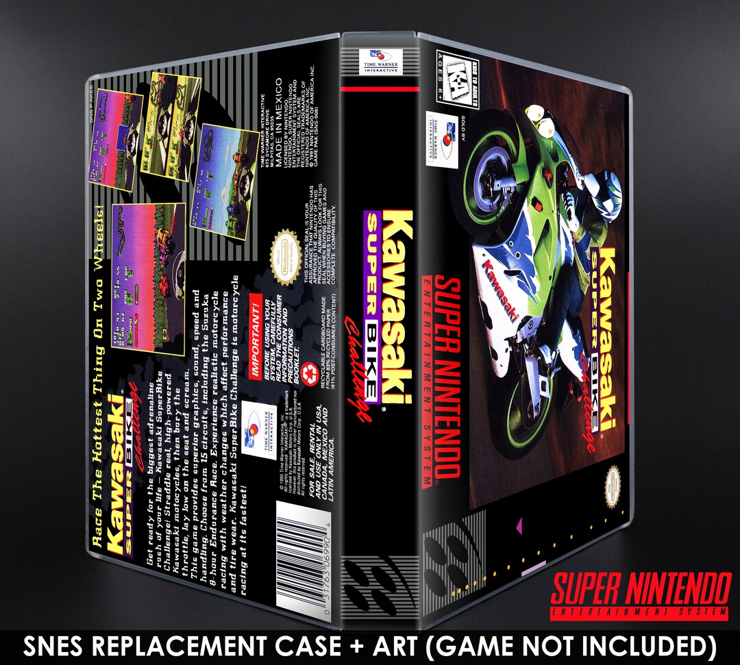 Kawasaki Superbike Challenge SNES Horizontal Case No Game Replacement ...