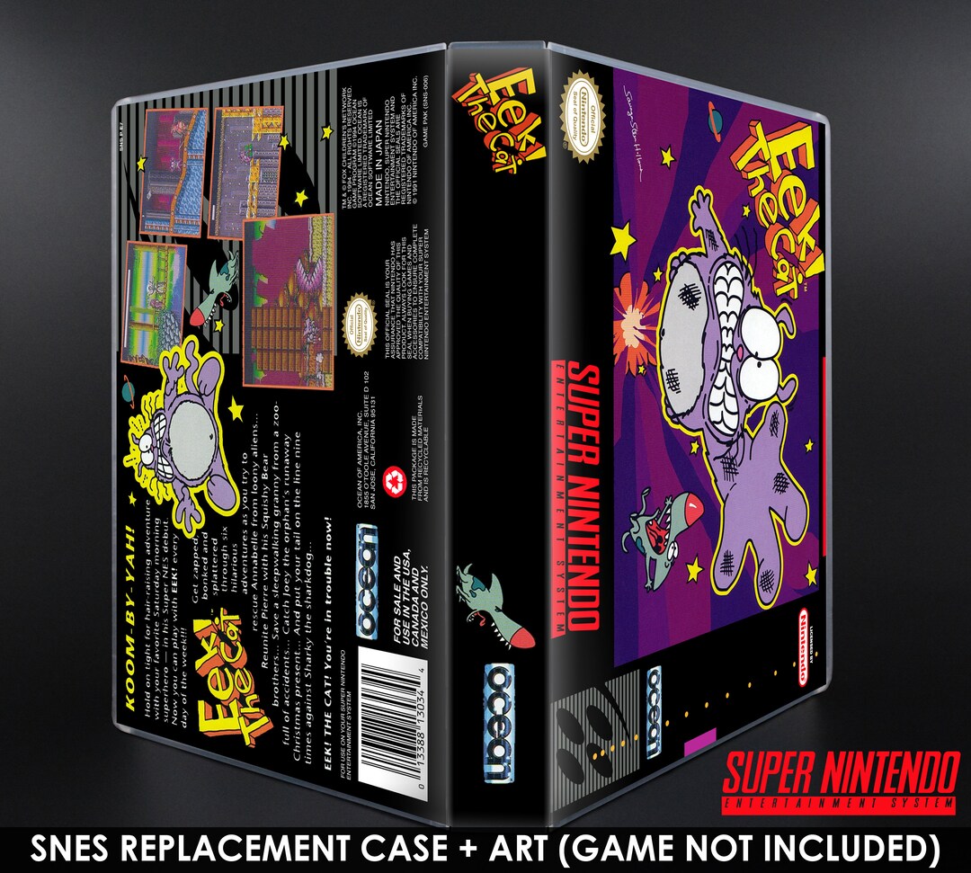 Eek the Cat - SNES Horizontal Case - No Game - Replacement Storage Case ...