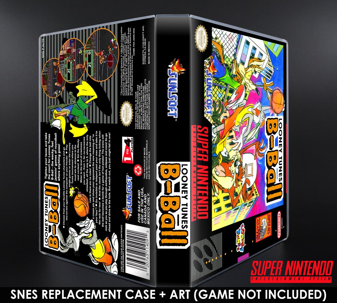 Looney Tunes B-ball - SNES Horizontal Case - No Game - Replacement ...
