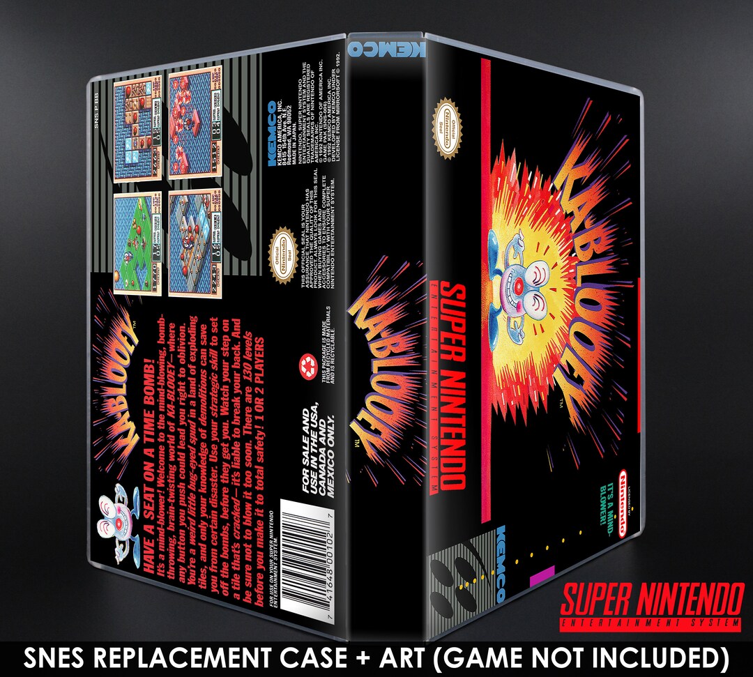 Ka-blooey - SNES Horizontal Case - No Game - Replacement Storage Case & Box Art - Etsy