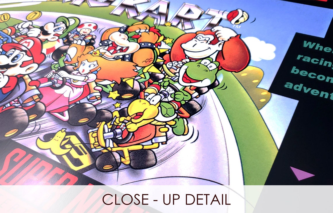 Super Mario Kart Poster SNES Box Art Print Video Game 11 X 17 ...