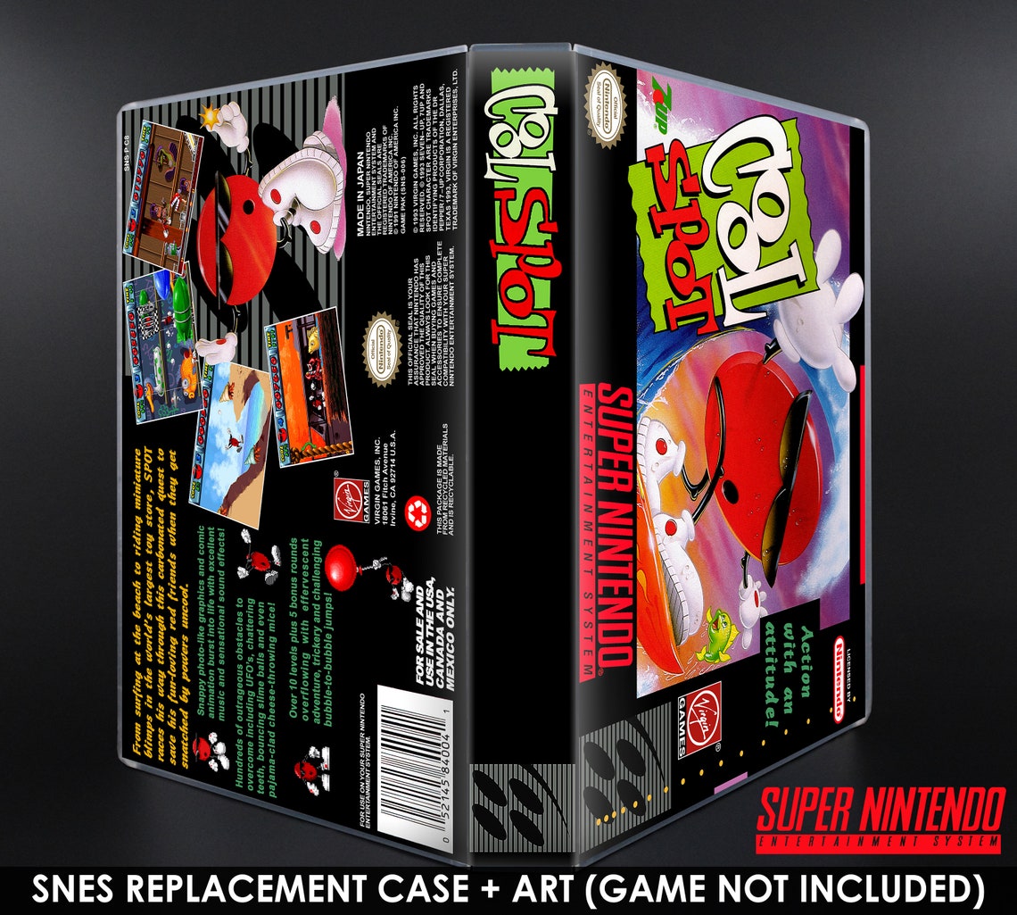 Cool Spot SNES Horizontal Case No Game Replacement Storage Case & Box ...