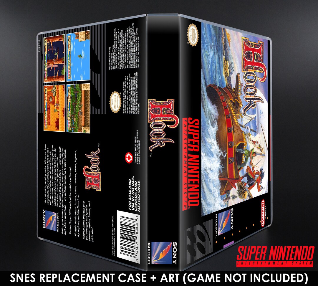 Hook - SNES Horizontal Case - No Game - Replacement Storage Case & Box Art - Etsy
