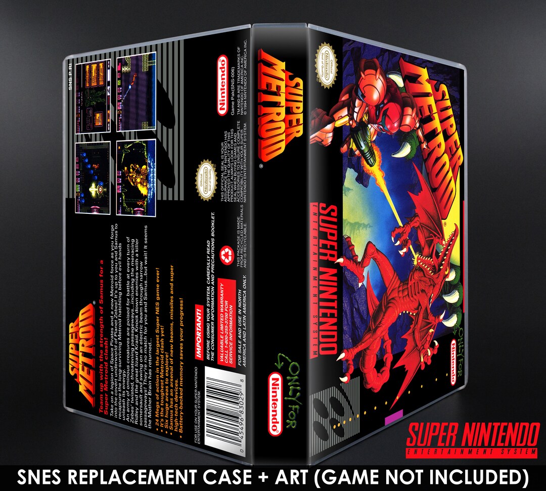 Super Metroid - SNES Horizontal Case - No Game - Replacement Storage Case & Box Art - Etsy