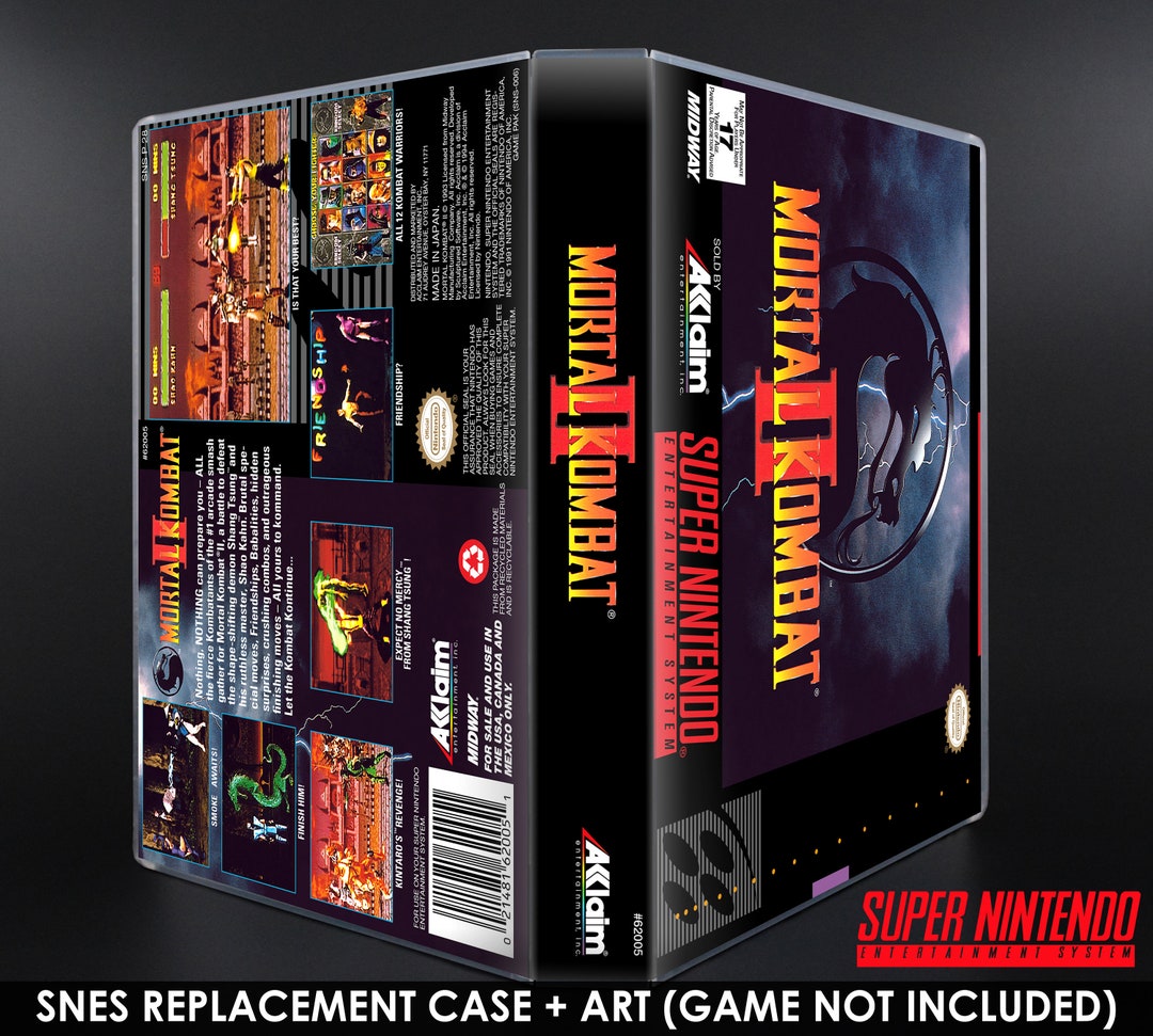 Mortal Kombat 2 II - SNES Horizontal Case - No Game - Replacement ...
