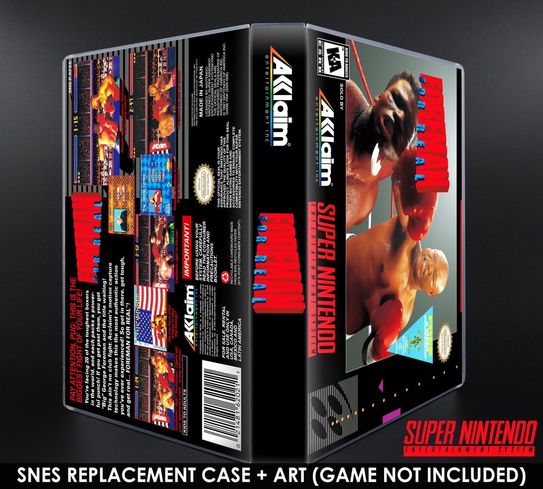Foreman for Real - SNES Horizontal Case - No Game - Replacement Storage Case & Box Art - Etsy
