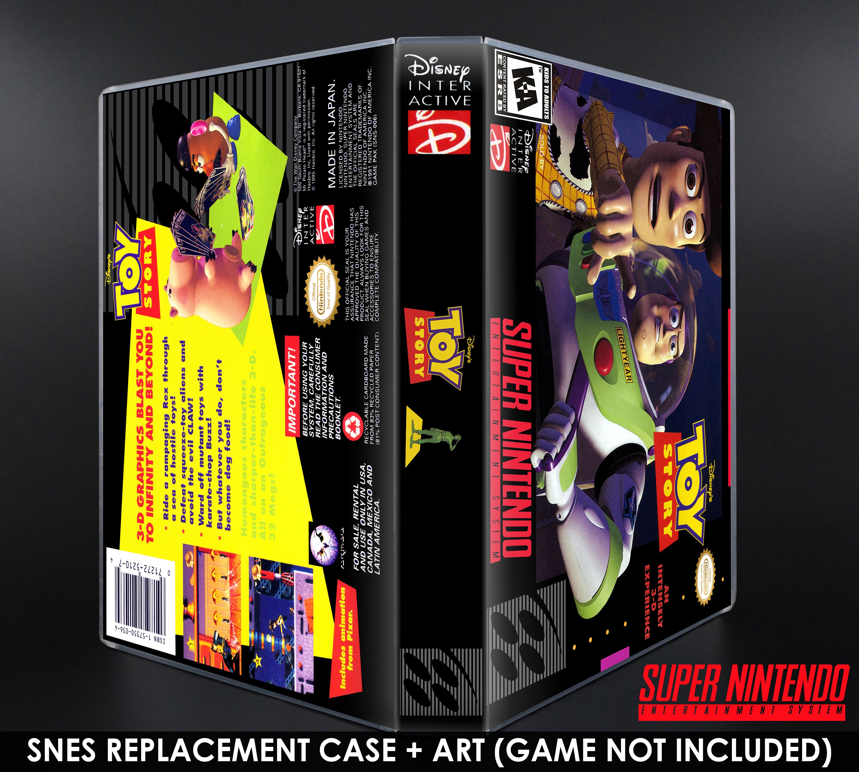 Toy Story SNES Horizontal Case No Game Replacement Storage Case & Box ...