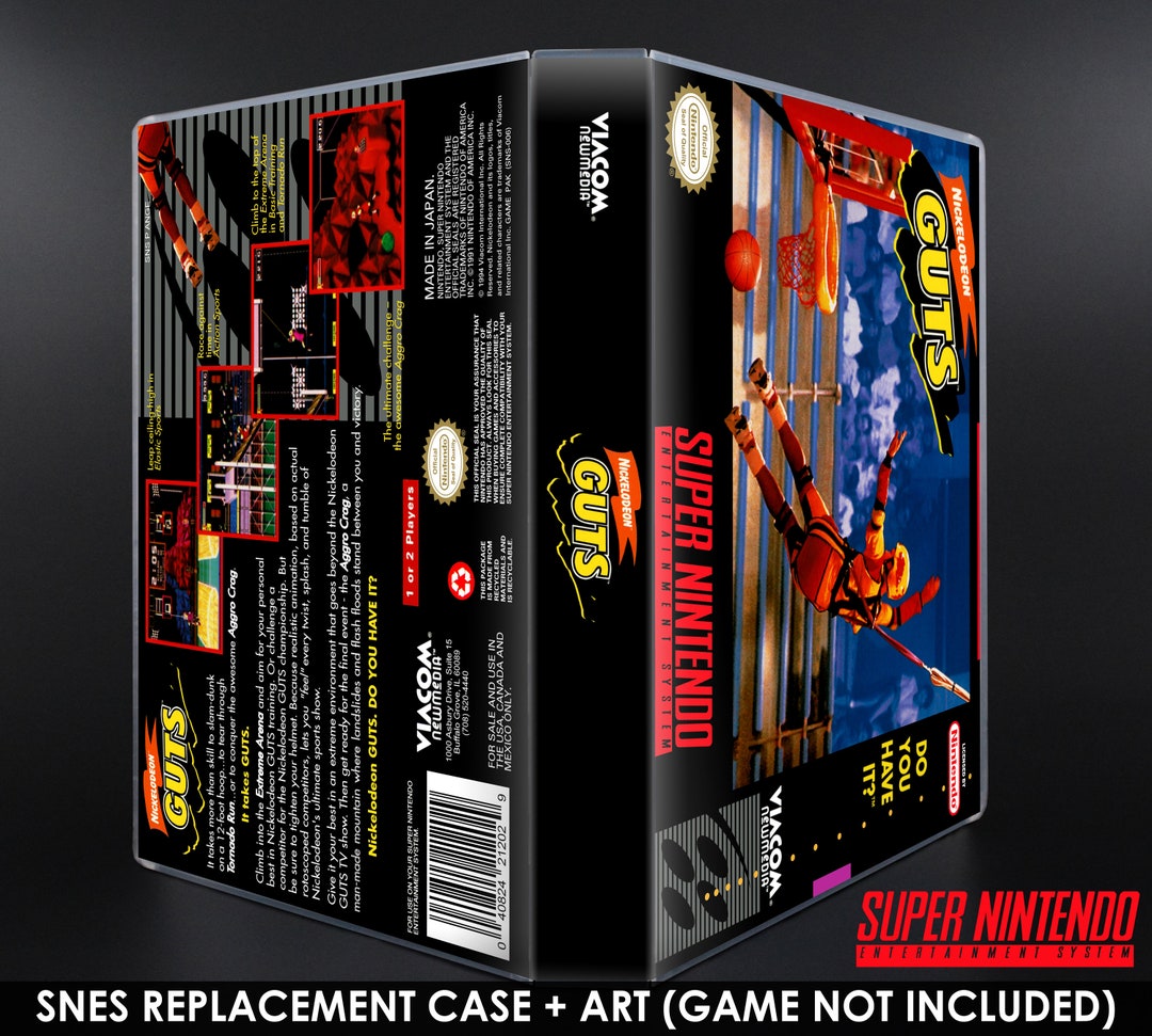 Nickelodeon Guts - SNES Horizontal Case - No Game - Replacement Storage Case & Box Art - Etsy