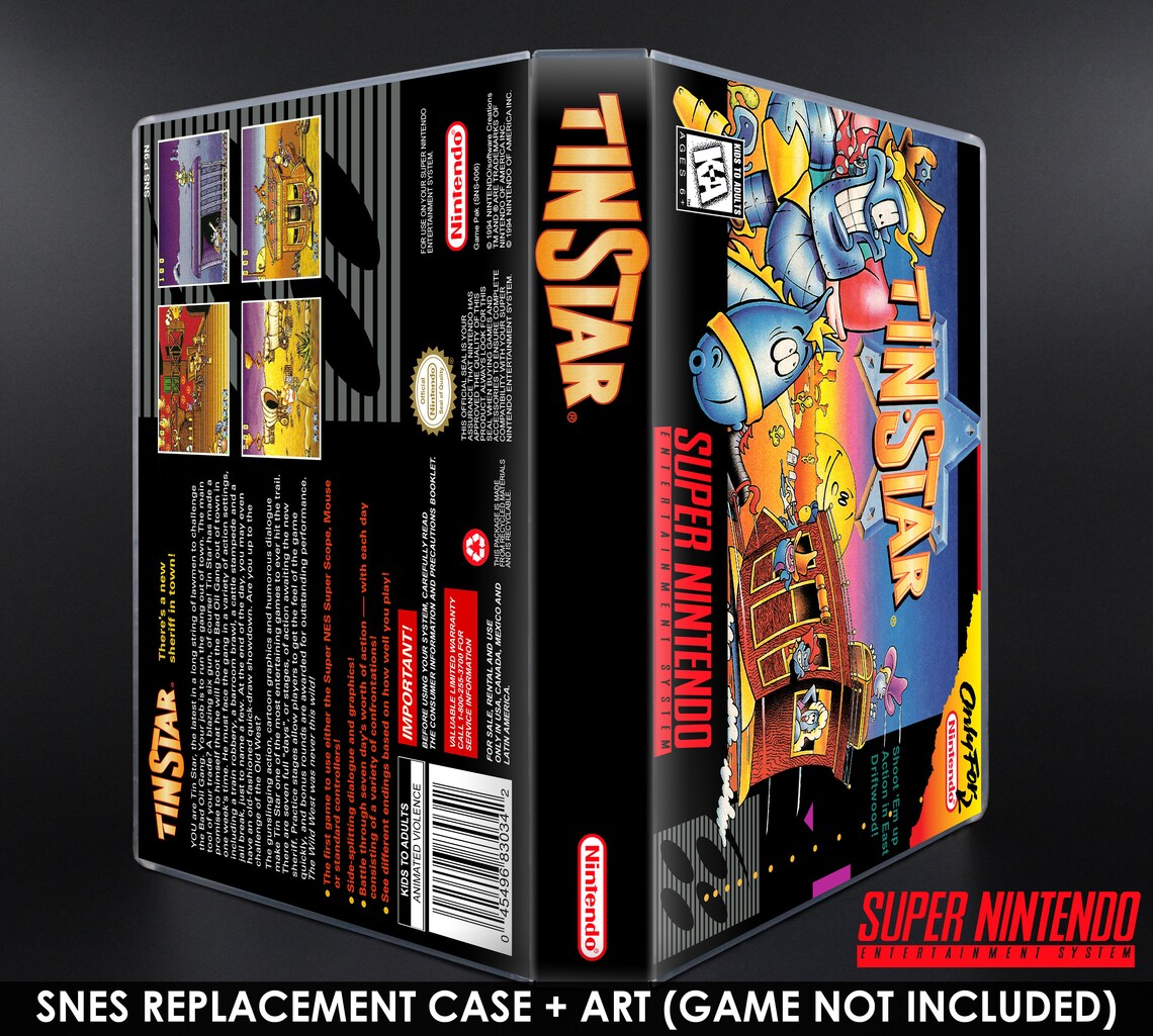 Tin Star SNES Horizontal Case No Game Replacement Storage Case & Box Art Tinstar - Etsy