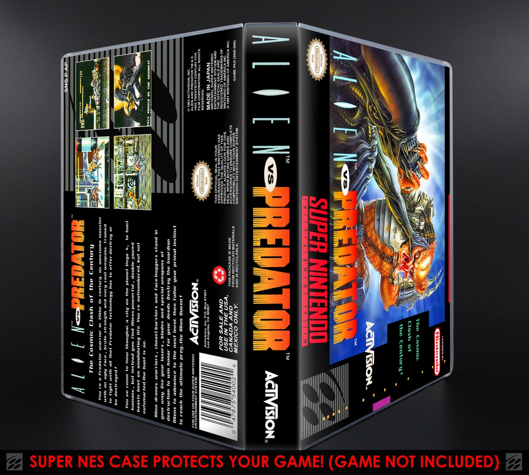 Alien Vs Predator SNES No Game Horizontal Replacement Game Storage Case ...