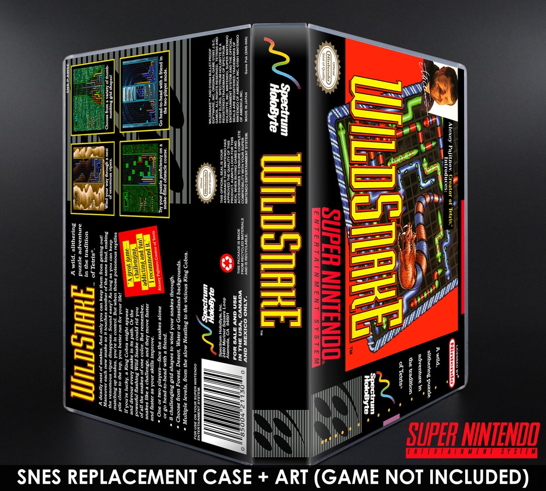 Wild Snake - SNES Horizontal Case - No Game - Replacement Storage Case ...