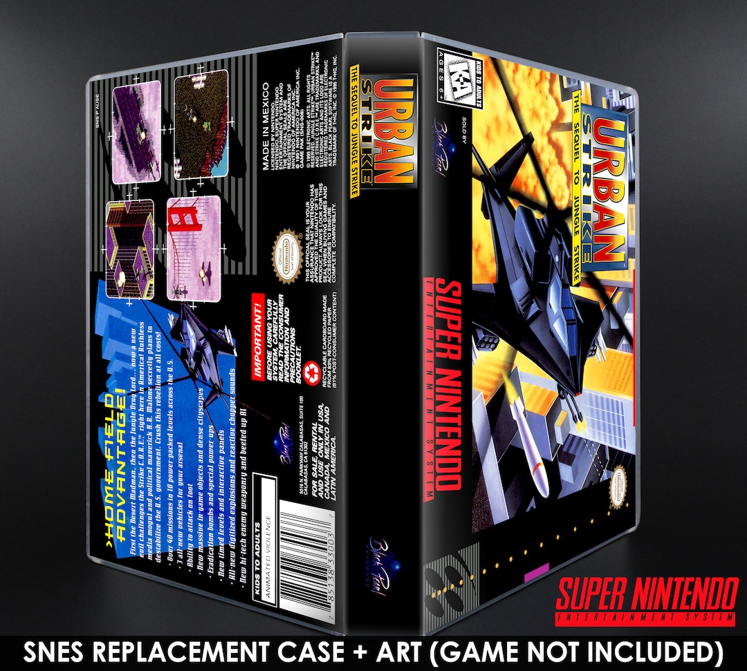 Urban Strike - SNES Horizontal Case - No Game - Replacement Storage Case & Box Art - Etsy