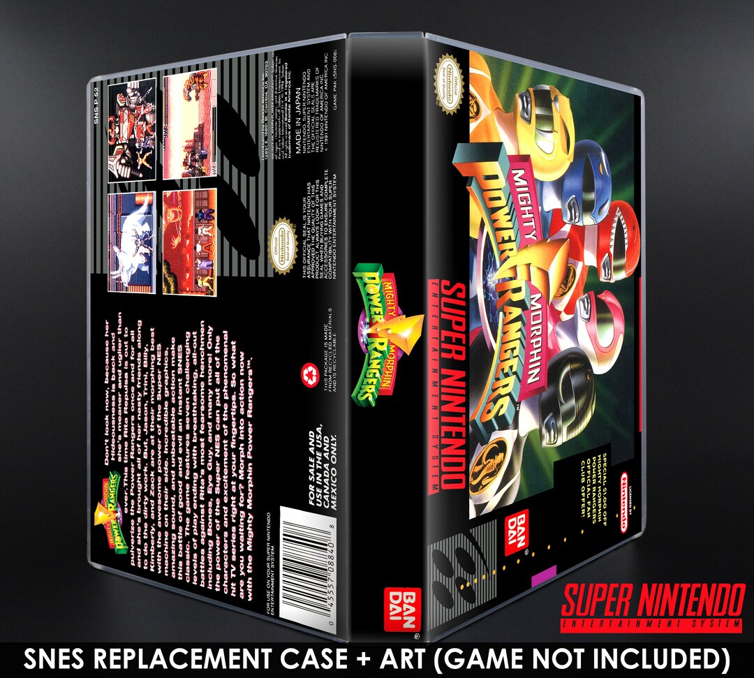 Mighty Morphin Power Rangers - SNES Horizontal Case - No Game ...