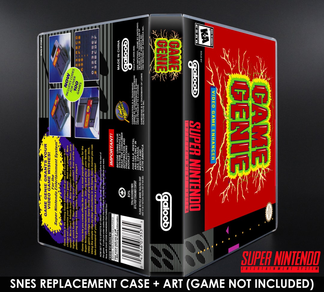 Game Genie SNES Horizontal Case No Game Replacement Storage Case & Box ...