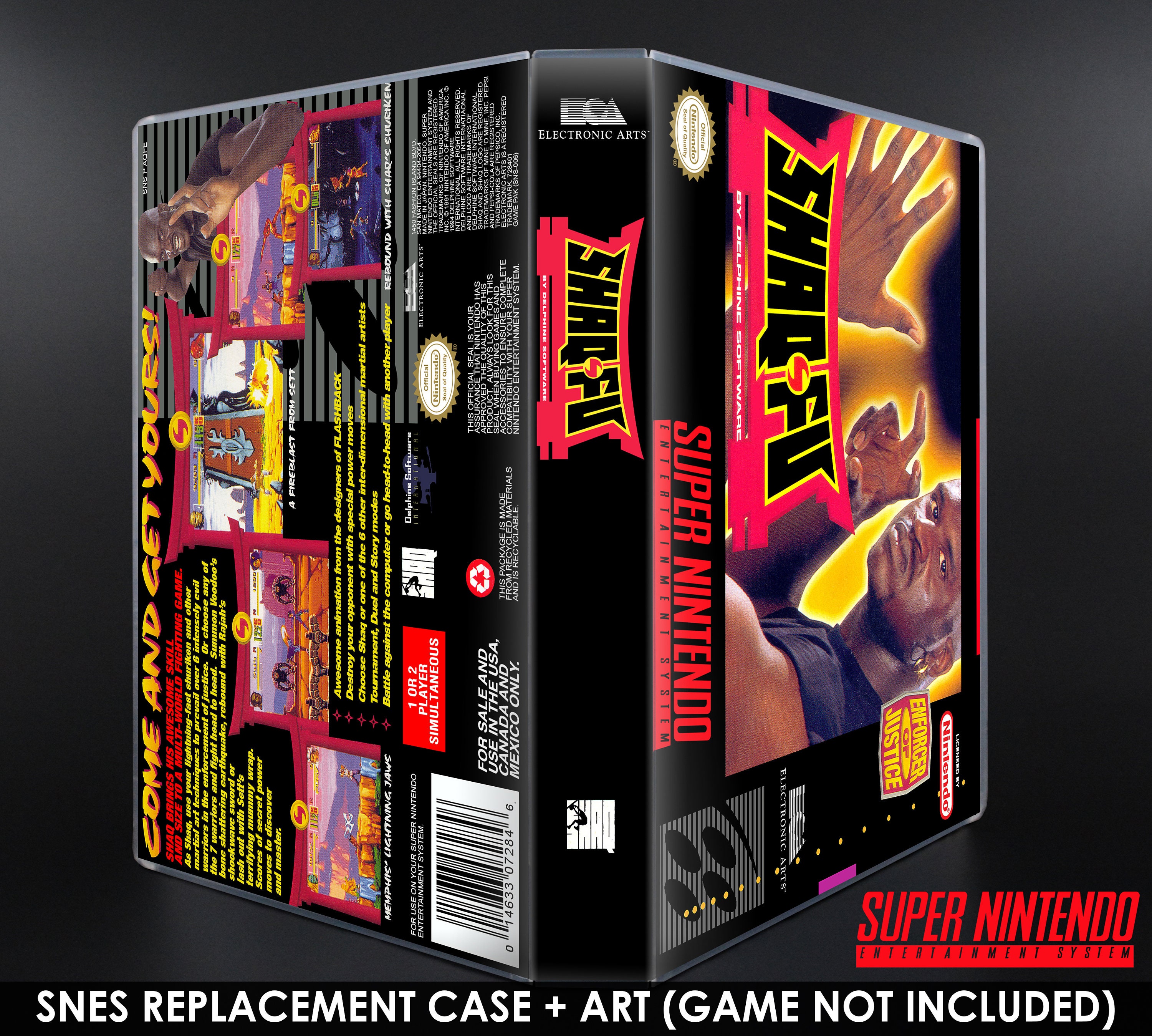 Shaq-fu SNES Horizontal Case No Game Replacement Storage Case & Box Art - Etsy