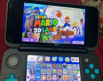 Nintendo new Orange & White 2DS XL Console W/ 256GB Sd Card - Etsy