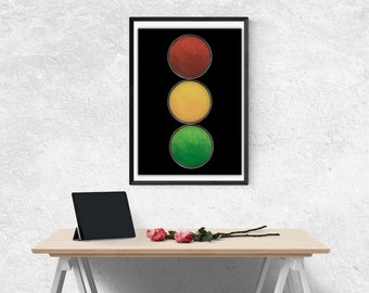 Traffic Light Poster - Etsy