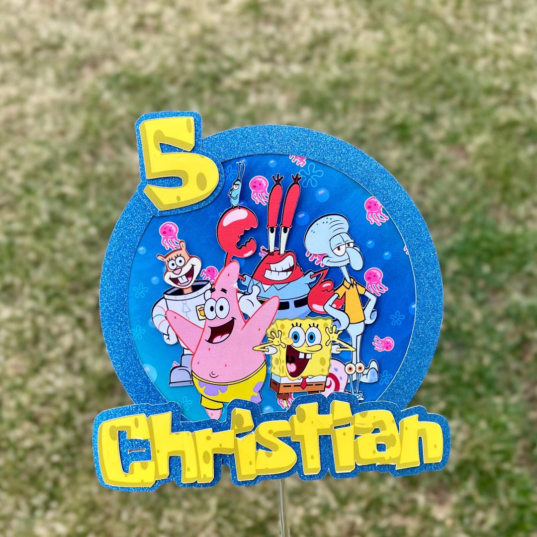 Cake Topper/custom Favors/spongebob Inspired/cake Topper Numbers - Etsy